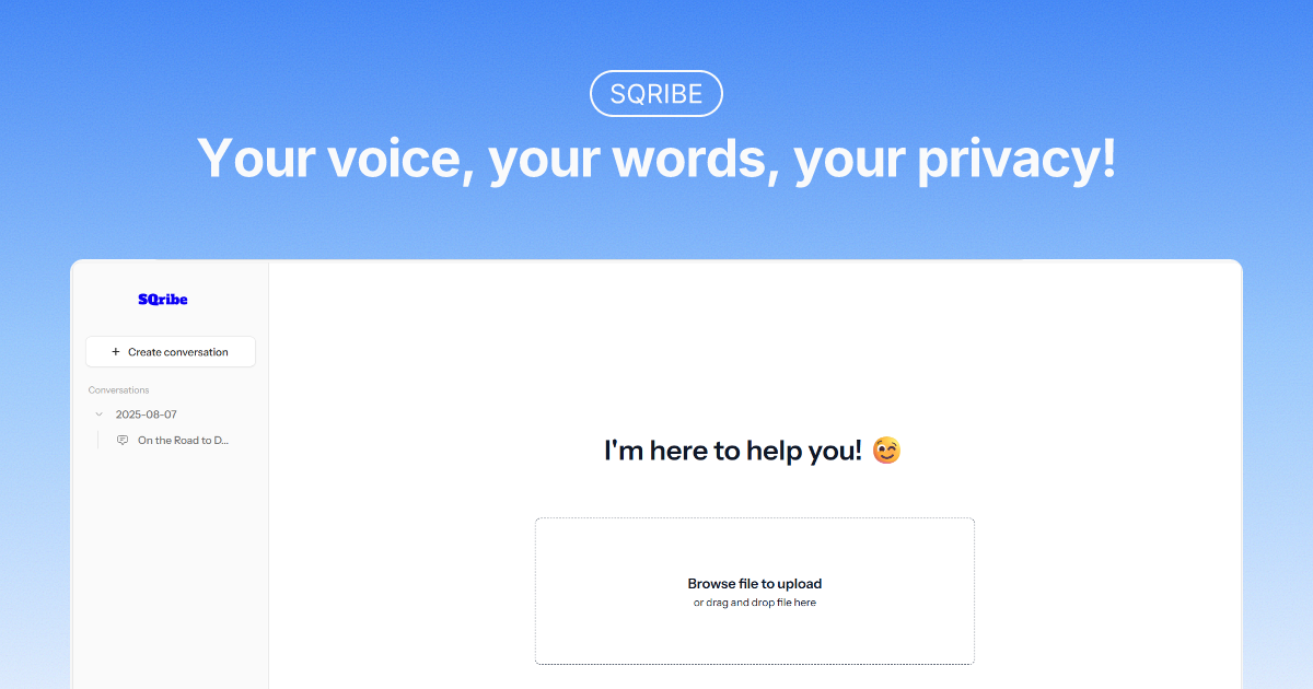 SQribe - Log in to your account